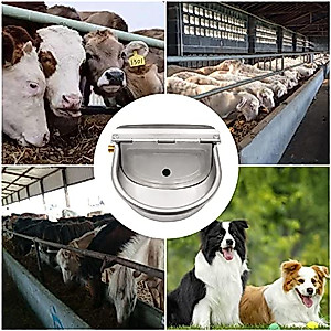 MUDUOBAN Automatic Horse Drinking Water Bowl with Float Valve Upgraded Stainless Steel Water Feeder Trough for Livestock Cow Sheep Goat Cattle Hog Dogs