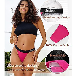 chahoo Thongs for Women Pack Sexy G String Thongs for Women Cotton Panties Low Rise Soft T-back Underwear women 5 Pack