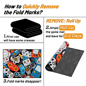 Lacut Game Area Rug Teen Boys Carpet, 3D Gaming Rugs Gamepad Controller Mat for Boys Girls Bedroom Playroom, Non-Slip Gamer Rugs Children Gaming Area Rugs (Blue, 60" x 40")