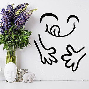 ANCIRS 2 Pack Smile Fridge Stickers, Cute Refrigerator Decal Smiling Face Stickers, Adhesive Vinyl Stickers on Freezer, Kitchen Wall Inside House