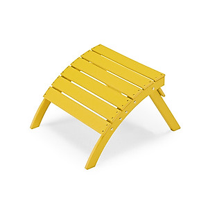 BUPPLEE Folding Adirondack Ottoman for Adirondack Chair, HDPE All Weather Outdoor Footrest Poly Lumber Adirondack Footstool for Patio, Backyard, Garden, Easily Storage - Yellow