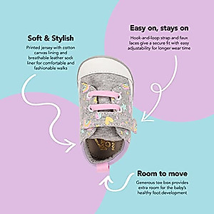 See Kai Run - Stevie II First Walker Shoe for Infants, Gray Jersey/Happy, Infant 4