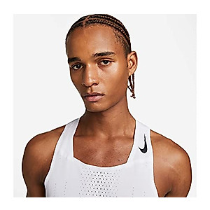 Nike Dri-FIT ADV AeroSwift Men's Racing Singlet (X-Large, White/Black)