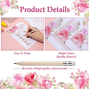 Outus 125 Pieces Floral Baby Shower Game for Girls 5 Games 20 Fun Complementary Pencils Baby Shower Games Activities Include Baby Descriptions and Wishes, Guess Who Games(250 Pieces)