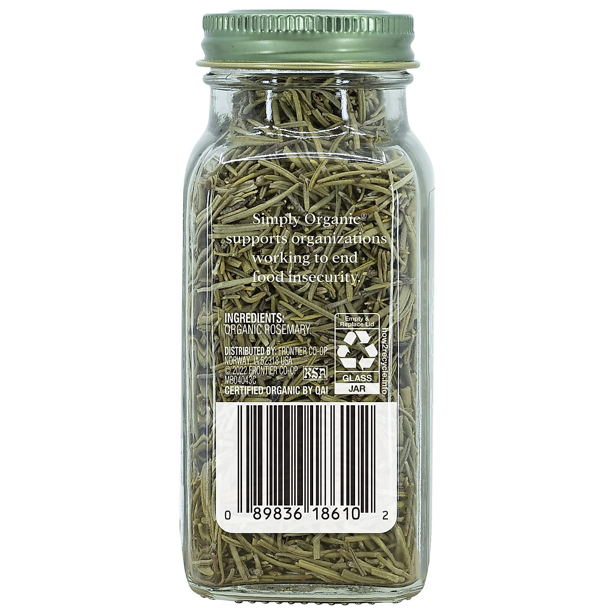 Simply Organic Whole Rosemary Leaf, 1.23 Ounce, Pungent, Herbaceous, Fresh Earthy Taste & Aroma, Kosher, Certified Organic