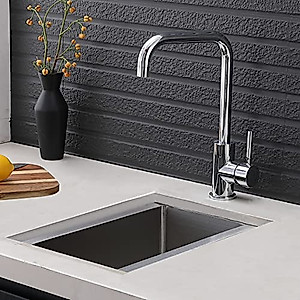 Friho 18"x10" Drop in Wet Bar Prep Kitchen Sink 16 Gauge Stainless Steel Single Bowl Bar Sink,Brushed Nickel Rv Sinks and Outdoor Undermount Bar Sink with Bottom Grid & Drain