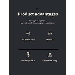 8K@60Hz 90-Degree Left Angle HDMI to MINI High-Speed Adapter（pack of 3）, Supports HDR, 3D, 48Gbps, Compatible with DSLR, Camcorder, Graphics Card, Laptop, Projector, Suitable for Home and Office Use