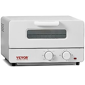 VEVOR 5-IN-1 Steam Oven Toaster, 12L Convection Oven, 1300W Steam Toaster Oven Countertop Combo with Grill, Pizza Pan, Gloves, 2 Slices Toast, 6-inch Pizza, Home and Commercial Use