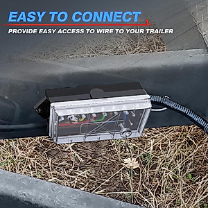 MICTUNING 7 Way Electrical Trailer Junction Box - 7 Gang Trailer Wire Connection Box Weatherproof for Rewiring Camper RV Caravans Boat Light, Transparent Cover