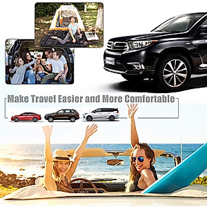 Nifusu SUV Air Mattress, Inflatable Thickened Car Mattress Backseat Fit for 2 People, Double-Sided Flocking Air Bed with Car Air Pump, Portable Sleeping Pad for Road Trip Camping, Outdoor Travel Grey