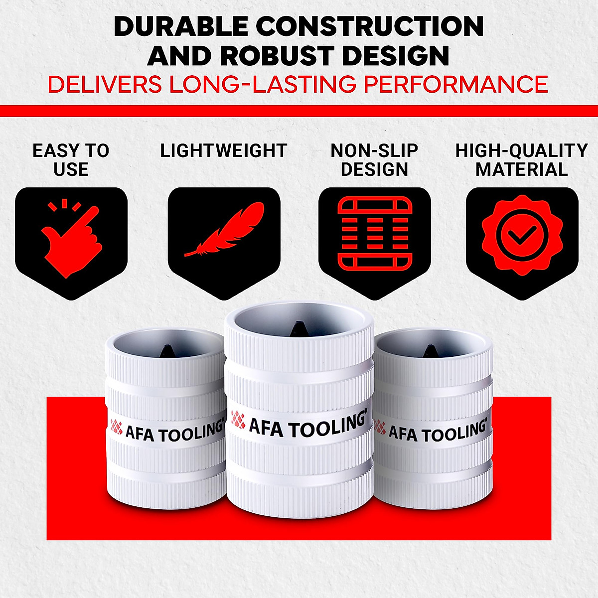 AFA Tooling - Inner/Outer Pipe Reamer for 1/4" to 1-1/4" Pipes, Deburring Tool with Inner & Outer Cones for Smoothing & Reaming Copper, Stainless Steel, PVC, Metal & Aluminium - Plumbing Tool
