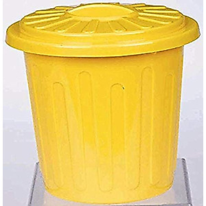 Plastic Trash Can Container | Yellow | Party Accessory