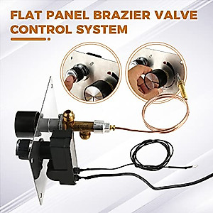 ETERMETA Fire Pit Gas Burner Flame Failure Safety Valve, Stainless Steel Control Systems Panel Kit, Including Push Button Igniter and LPG Propane Gas Control Safety Valve Replacement Kit