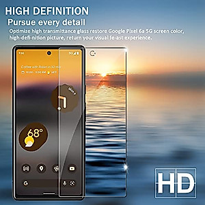 YEYEBF Google Pixel 6A 5G Screen Protector + Camera Lens Protectors, [2+2 Pack] Full Coverage Tempered Glass Screen Protector for Google Pixel 6a 5G-6.1 Inch [Case-Friendly][Fingerprint Compatible]