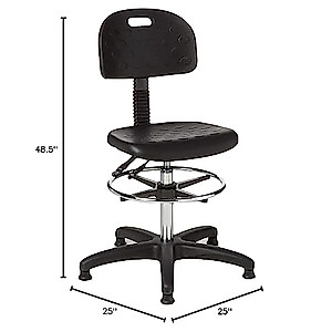 Safco Products 6912 Soft Tough Extended Height Deluxe Workbench Chair, Black