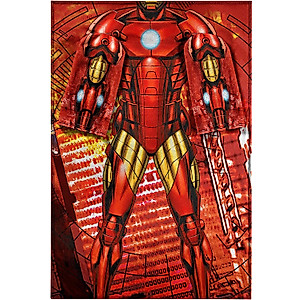 Marvel 1MAR024000002RET 's Iron Man, "Being Iron Man" Adult Comfy Throw Blanket, 48" x 71", Multi Color