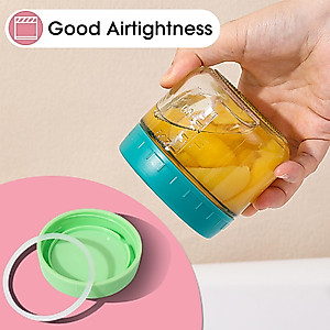 KITCHOP 4 Pack Overnight Oats Containers with Lids, Glass Jars with Lids, Mason Jars with Airtight Lids, Glass Storage Containers for Leftover, Breakfast and Lunch(9.1 oz)