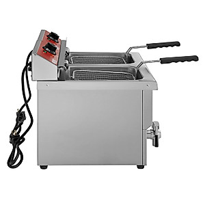 Kratos 29Y-016 Commercial Electric Countertop Fryer, 30 lb. Capacity, 208/240V, 7000W, 2 Baskets