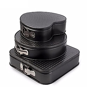 EKDSPW 3Pcs Steel Cake Mold Removable Bottom Round Heart Square Baking Molds Mooncake Cookie Mold Bakeware Baking Molds Kitchen Tools