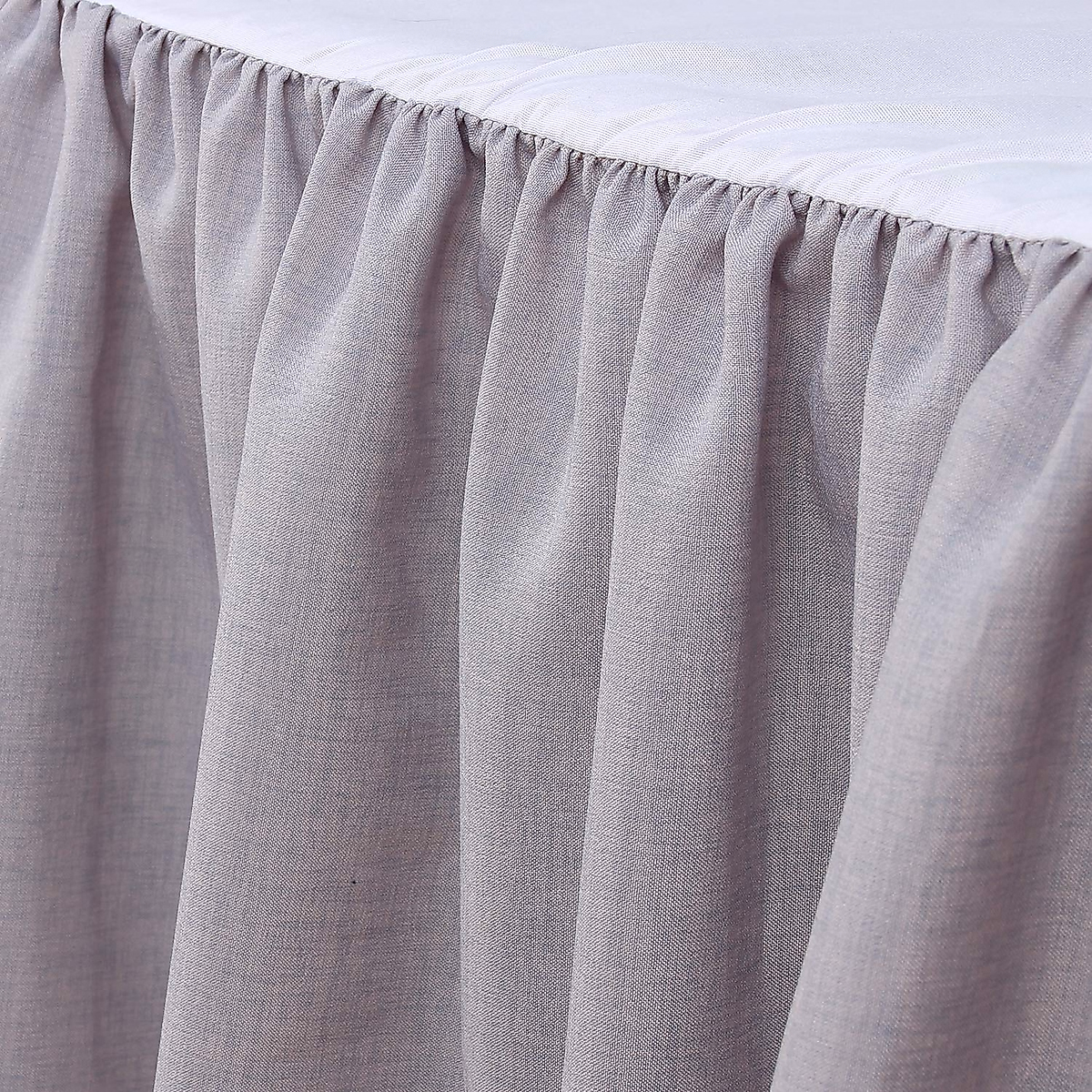 leegleri Crib Bed Skirt Pleated Ruffle with Tassel Nursery Crib Bedding Skirts for Baby Boys or Girls, 15" Drop/Grey