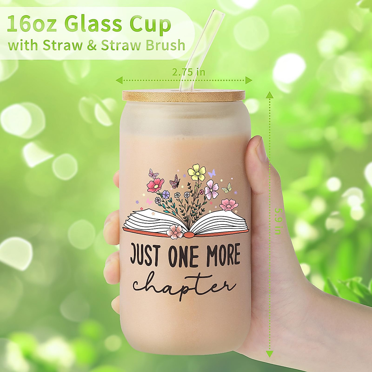 Book Lovers Gifts-Birthday Gifts for Book Lovers Women-Bookish Gifts Librarian Appreciation Gifts Book Club Gifts for Readers Bookworms Teacher Student Her Best Friends 16oz Glass Cup Graduation