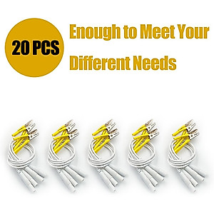 Electrode Wire for Dry Needling Needles - BesCable 20pcs TENS Leading Wires with Alligator Clips for TENS Unit Physiotherapy Machine - 2.0mm Pin Female to Alligator Clip Cable