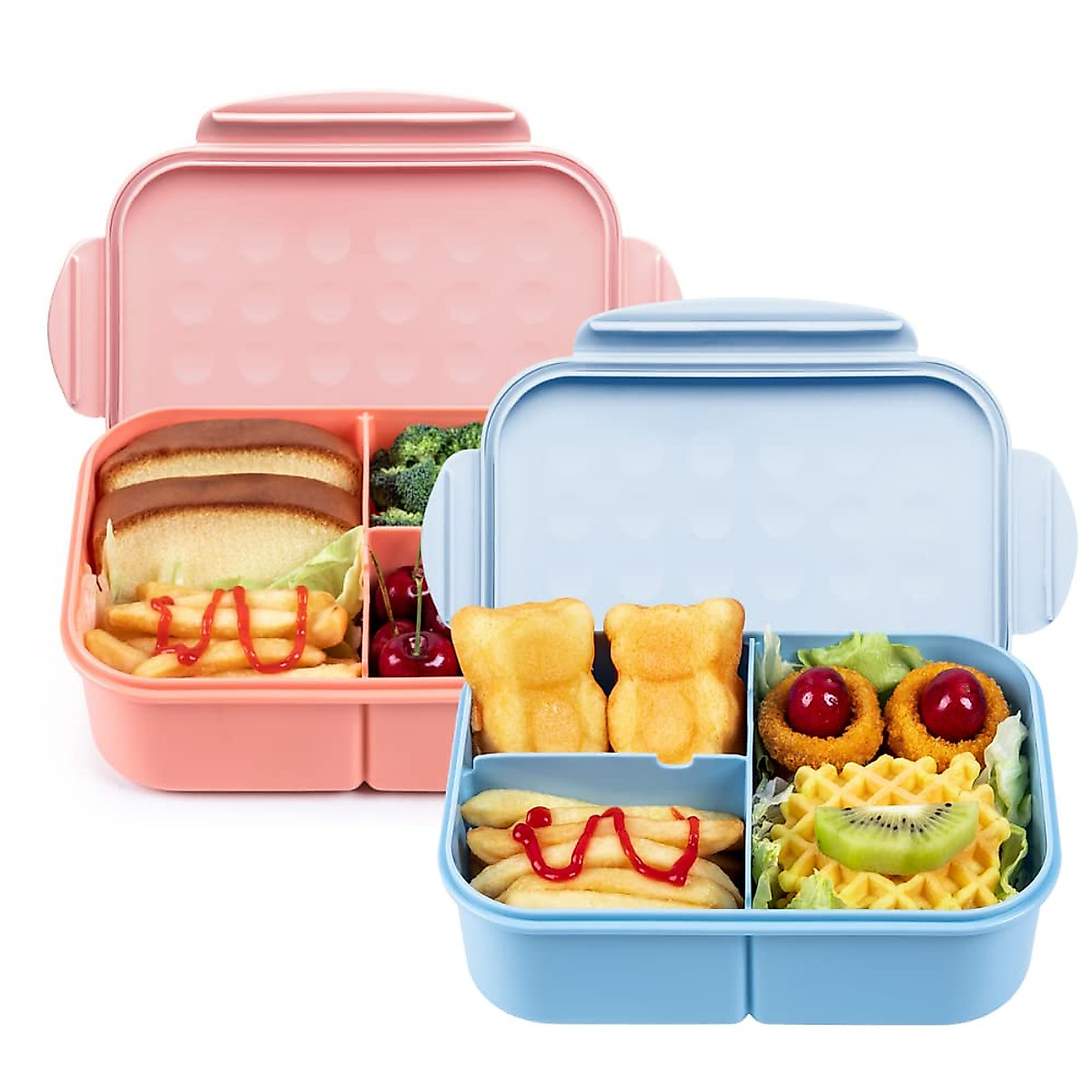 MISS BIG Bento Box,Bento Box Adult Lunch Box,Ideal Leak Proof Lunch Box Containers,Mom’s Choice Kids Lunch Box,No BPAs and No Chemical Dyes,Microwave and Dishwasher Safe Bento Lunch Box Orange & Bl