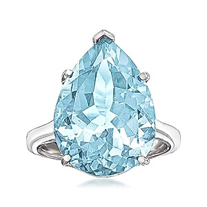 Ross-Simons 13.00 Carat Sky Blue Topaz Ring in Sterling Silver. Size 8