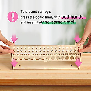 SBYURE Wooden Paint Brush Holder Artist Brush Holder 67 Hole Paintbrush Holder Organizer Wood Paint Brush Rack for Pens Pencils and Art Tools