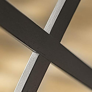 Walker Edison Modern Farmhouse Wood X-Back Armless Dining Chairs Kitchen, Set of 2, Black