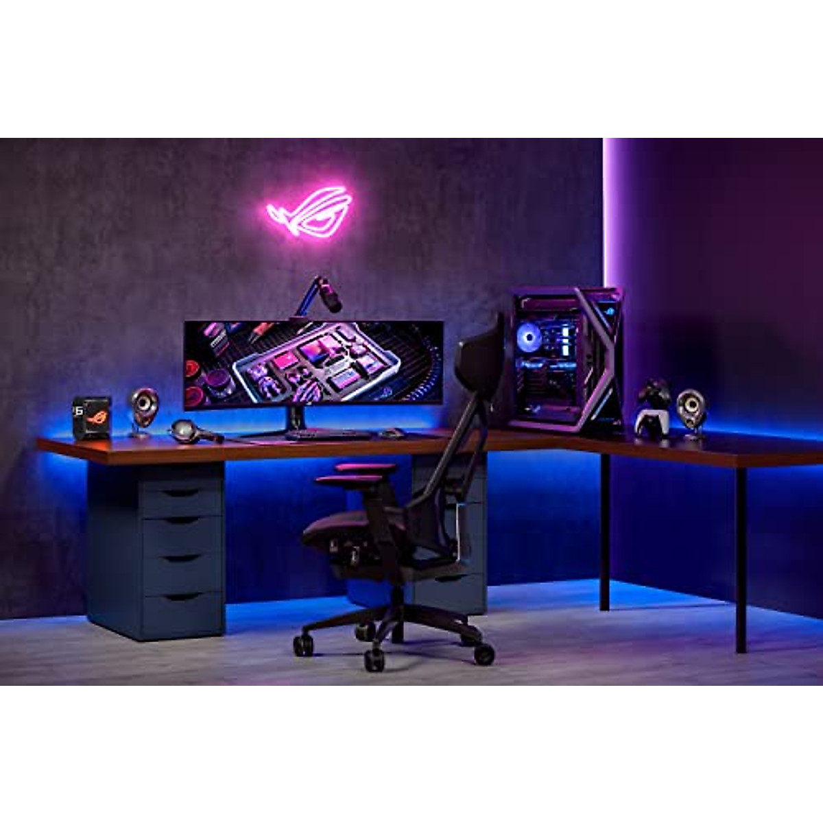 ASUS ROG Strix 49” Ultra-wide Curved HDR Gaming Monitor (XG49WCR) - Dual QHD 32:9 (5120 x 1440), 165Hz, Extreme Low Motion Blur Sync, USB-C, RJ45, DisplayHDR400, 90% DCI-P3, Dual Input-KVM Switch