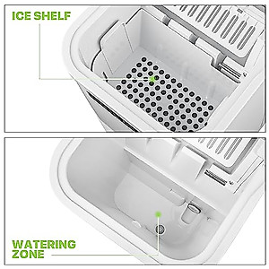 Magshion Ice Maker Countertop with Self-Cleaning, 26lbs/24H, Bullet-Shaped Ice (2 Sizes), Digital Display & Timer, 1.8lbs Ice Storage Capacity, Ice Cube Maker Machine for Home & Kitchen (White)