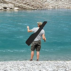 Cosmos Portable Fishing Rod Bag Foldable Fishing Pole Reel Tackle Organizer Storage Bag Fishing Rod Travel Carry Bag Rod Spinning Protective Case Cover, 53 Inches with 7 Inches Extendable Length