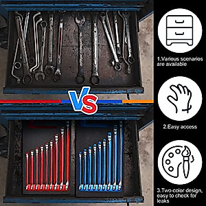 3 Pcs Foam Wrench Organizer Ratcheting Tool Tray Wrench Tool Box Organizer for Combination Storage, 3 Colors
