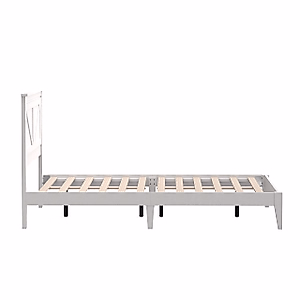 Glenwillow Home Farmhouse Solid Wood Platform Bed in Queen - Gloss White