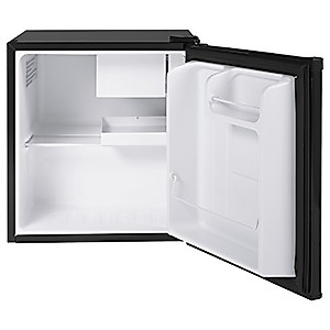 Hotpoint Mini Fridge With Freezer | 1.7 Cubic Ft. | Single-Door Design With In-Door Can Rack & Small Freezer | Small Refrigerator for the Garage, Dorm Room, or Bedroom | Energy Star Certified | Black