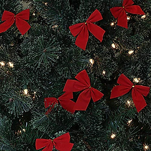 Iconikal Mini Small Velvet Bows, Red, 3.5 x 3.5-Inch, 72-Pack