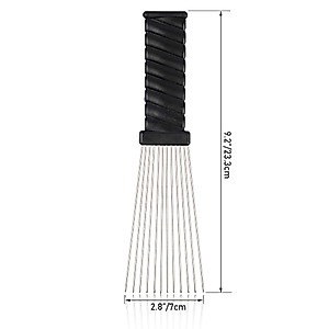 Folansy Wave Style Afro Comb, Metal African American Pick Comb Hairdressing Styling Tool for Hair Styling