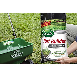 Scotts Turf Builder with Moss Control, Moss Killer and Lawn Fertilizer, Covers Up to 5,000 sq. ft., 25 lbs.