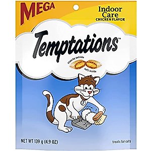 Whiskas Temptations indoor care Chicken Flavor Cat Treats 4.9 oz by Mars (3-Pack Bundle)