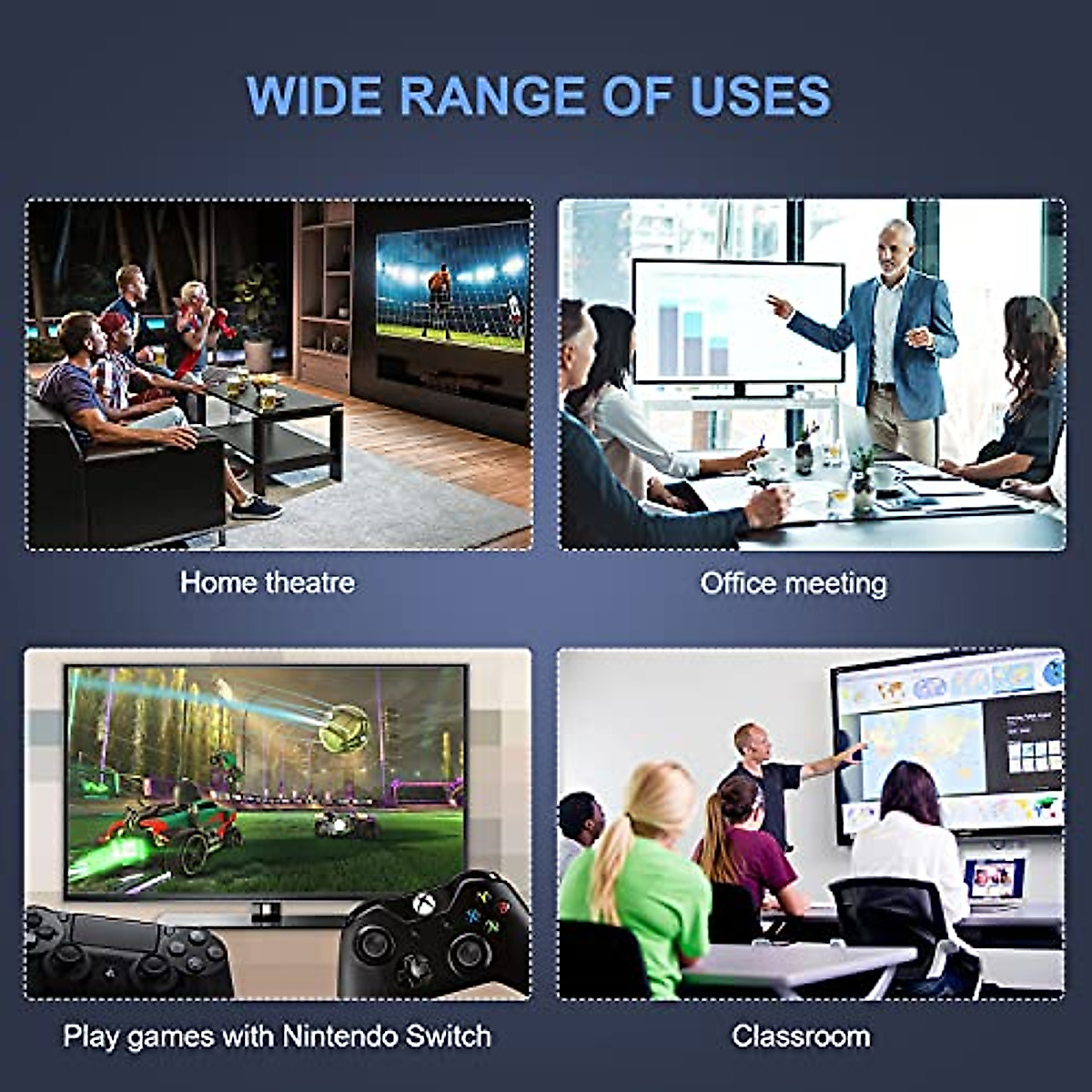 CableDeconn DisplayPort 1.4 to HDMI 2.1 8K Cable 2 m Converter 8K @ 30Hz 4K @ 120Hz Directional Compatible with DisplayPort PC and HDMI Displays