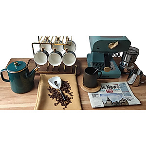 Andwarmth Coffee Spoon Rest and Spoon Set-Christmas Gifts for Coffee Lovers,Small Teaspoon Holder,Coffee Stirrers Holder,Coffee Bar Accessories,Decoration and Orginizer for Coffee Station