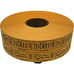 The Ticket Gurus Double Smile Raffle tickets-2000 Double Tickets/roll (4 Random Colors)
