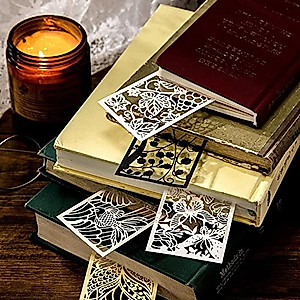 Creative Hollow Paper Bookmark, Chinese Retro Style Hollow Bookmark for Art Craft/DIY Photo Album/Notebook/Gifts/School Supplies(B)