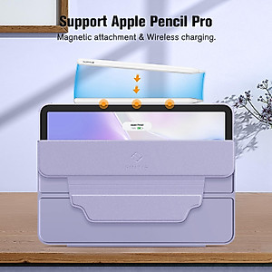 Fintie SlimShell Case for iPad Air 11-inch M2 (2024), iPad Air 5th Generation (2022) / iPad Air 4th Gen 10.9 Inch - [Magnetic Clasp] Lightweight Stand Case with Frosted Back Cover, Lilac Purple