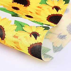 Konsait 10 Pcs Sunflower Fabric, 9.5" x 9.5" Quilters Fabric Squares for Sewing Patchwork, Pre- Cut Bohemia Leopard Print Quarters Quilting Bundles for Handmade Crafts Home Decoration Supplies