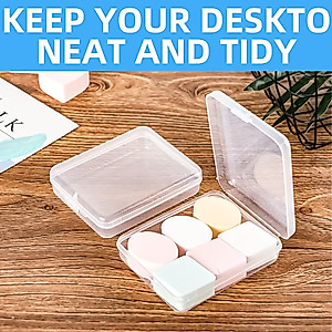 4PCS Cotton Swab Box, Portable Travel Cotton Pad Holder for Bathroom Countertop Storage Case Organizer, Travel Cotton Ball Holder Dispenser Cosmetic Sponge Storage Box for Cotton Round, Swabs, Floss