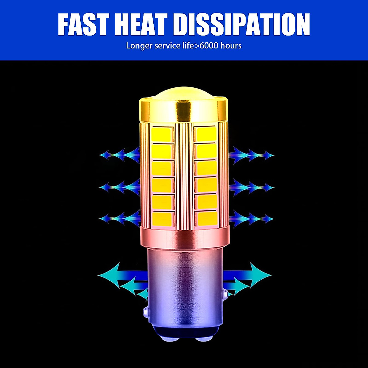 UGSHY 4 Pack Car LED Turn Tail Brake Signal Light, 1157 33SMD Super Bright Light Bulbs, Reversing Light, 12V Interior RV Camper Trailer Lighting Back Up Reverse Lights (White) (UGLED1606WH-1157-4PS)