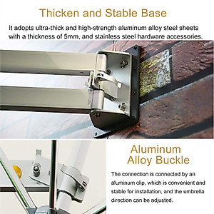 Patio Umbrella Large Wall Mounted Aluminum Cantilever Parasol, 8ft(2.5m) Tilting Patio Umbrellas with 8 Ribs, Garden/Pool/Outside Polyester Shade Canopy (Color : Dark red)