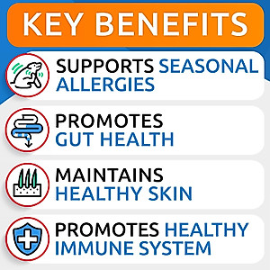 BARK&SPARK Dog Allergy Relief Chews (180 Immune Treats) - Anti-Itch Skin & Coat Supplement - Omega 3 Fish Oil - Itchy Skin Relief Treatment Pills - Itching&Paw Licking - Dry Skin & Hot Spots